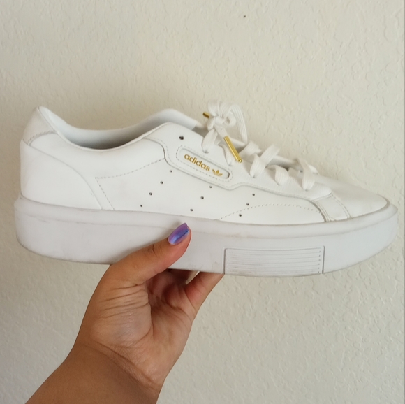 adidas | Shoes | Adidas Sleek Super Sneaker White Gold | Poshmark